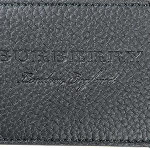 Burberry | Accessories | Burberry Black Pebbled Leather Luggage Tag ...